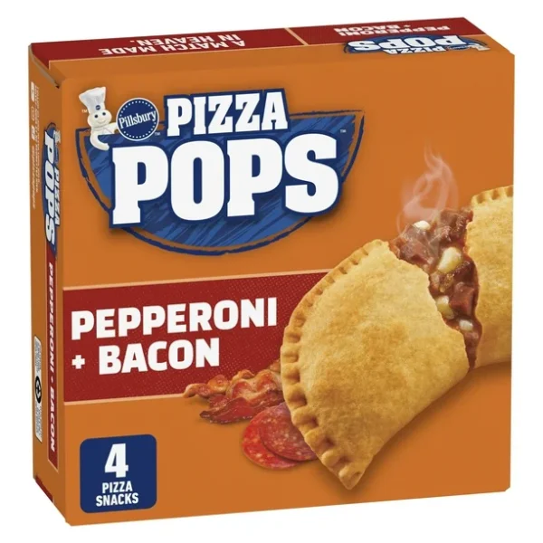 Pillsbury Pizza Pops, Pepperoni + Bacon, Frozen Pizza Snacks, 380 g, 4 ...